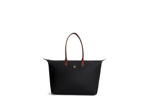 8721222016823 - Tragetasche TOMMY HILFIGER POPETTE MAXI TOTE Damen Gr B H T 58cm x 36cm x 21cm schwarz Leder Nylon Taschen Damen Umhängetasche Schultertasche mit Leder-Tragegriffen