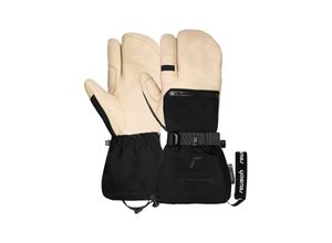 4060485602119 - Fäustlinge REUSCH Duality R-WOOL Lobster Damen Gr 10 beige schwarz 70% Polyester 30% Rindsleder mehrfarbig Handschuhe mit winddichter und atmungsaktiver Funktion