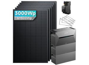 8711474160498 - Solarmars® 3000W Balkonkraftwerk mit Speicher Anker SOLIX Solarbank 3 E2700 Pro + 2x BP2700 - Mit Flachdachhalterung