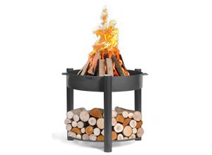 5902709572459 - Feuerschale Montana 80 hoch inkl Holzlager (Größe 88x88x80cm)