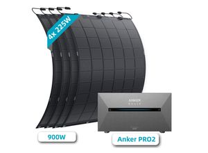 8711474114613 - Solarmars® 900W Balkonkraftwerk Topcon Flexible Solar Panel mit Speicher Anker SOLIX Solarbank 2 E1600 pro 16kWh