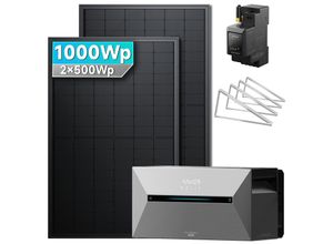 8711474375458 - Solarmars® 1000W Balkonkraftwerk mit Speicher Anker SOLIX Solarbank 2 E1600 pro - Mit Flachdachhalterung