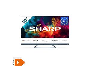 5905683270182 - F (A bis G) SHARP LED-Fernseher SHARP 50FQ5EG Quantum Dot Google TV 126 cm (50 Zoll) 4K Ultra HD QLED Fernseher Quantum Dot QLED Dolby Atmos Dolby Vision HDMI 21 mit eARC schwarz LED Fernseher