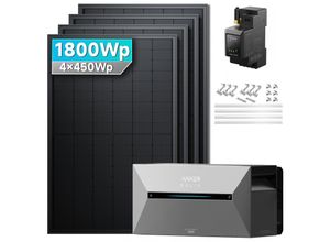 8711544781400 - Solarmars® 1800W Balkonkraftwerk mit Speicher Anker SOLIX Solarbank 2 E1600 pro - Mit Ziegeldachhalterung