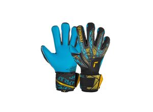4060485474983 - Torwarthandschuhe REUSCH Attrakt Aqua Finger Support Damen Gr 105 gold (schwarz goldfarben) 55% Elastodien 15% Polyester 15% Polypropylen 15% Polyamid mehrfarbig sportlich Handschuhe mit Evolution Negative Cut