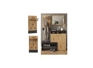 4066731449972 - Wandgarderobe Selena Eiche Anthrazit 44 x 83 cm