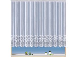 4005385844795 - Gardine WECKBRODT Napoli weiß B600cm H145cm Polyester Gardinen halbtransparent Store strukturiert