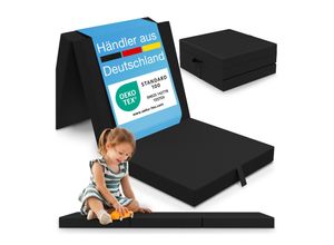 4260641681556 - ELONEO Klappmatratze 65x195 cm 9 cm hoch Schwarz Klappmatratze Kinder faltbar klappbare Gästematratze Faltbare Matratze Reisematratze für Kinder und Erwachsene für Reisen und Camping