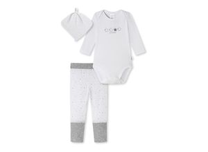 4007065949929 - Babyset 3-teilig Feinripp Organic Cotton Body Variohose Tuch weiß hellgrau - Original Classics 74