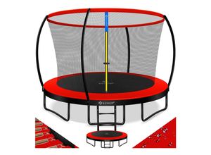 4255598319959 - KESSER® Trampolin Gartentrampolin TÜV Rheinland GS Zertifiziert Kindertrampolin bis 150 kg Komplettset mit Sicherheitsnetz Regenabdeckung Leiter Randabdeckung & Zubehör