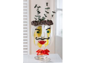4063387518984 - Casablanca by Gilde Tischvase Glasart Designvase Alfredo aus Glas (1 St) durchgefärbt handgearbeitet und mundgeblasen weiß