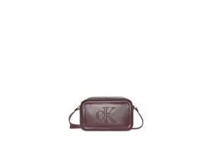 8721187018313 - Mini Bag CALVIN KLEIN RAISED CK CAMERA BAG Damen Gr B H T 20cm x 12cm x 7cm braun (fudge) Lederimitat unifarben Taschen kleine Damen-Umhängetasche Schultertasche Kamerabag mit CK-Logo