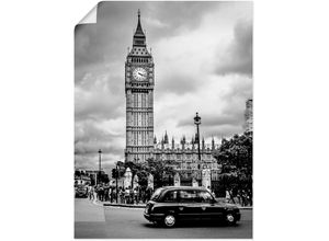 4057738305934 - Wandbild ARTLAND London Taxi und Big Ben Bilder Gr B H 30 cm x 40 cm Poster Gebäude Hochformat 1 St schwarz Bild Poster Bilder als Alubild Leinwandbild Wandaufkleber oder in versch Größen