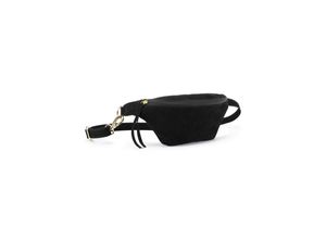 4068222834342 - Bauchtasche Umhängetasche Kinder Gr B H T 26cm x 12cm x 7cm schwarz Veloursleder unifarben Taschen aus Leder Brusttasche Schultertasche Crossbody Bag