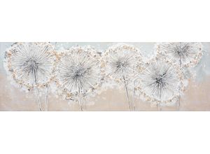 4032295091650 - Ölgemälde BÖNNINGHOFF Pusteblumen beige (farbe rahmen kein rahmen farbe bild(er) beige weiß grau) B120cm H40cm T21cm Canvas Bilder jedes Bild ein Unikat BxH 120x40 cm