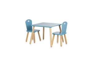 3800933002853 - Kinder Tischset Holztisch 2 Holzstühle Kindersitzgruppe 3-teilig blau