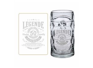 4262517041709 - LUXENTU Bierkrug mit Gravur Legende seit 50 Jahren 05 Liter
