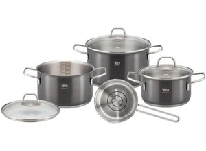4006925414003 - Topf-Set ELO Twice Select Topfset 6-teilig grau Töpfe Edelstahl-Bügelgriff mit Fingerschutzplatte