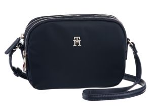 8720644666180 - Umhängetasche TOMMY HILFIGER Damen blau (dunkelblau) Baumwolle Polyurethan unifarben Taschen mit TH-Emblem vorne