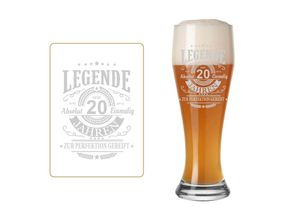 4262517041945 - LUXENTU Weizenbierglas mit Gravur Legende seit 20 Jahren 05 l