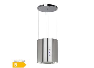 4060656100246 - Barett Inselabzugshaube Ø35cm Umluft 558 m³ h LED Aktivkohlefilter Edelstahl gebürstet