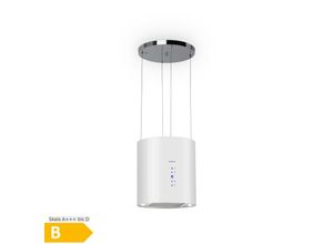 4060656100253 - Barett Inselabzugshaube Ø35cm Umluft 558 m³ h LED Aktivkohlefilter Weiß