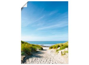 4055327640503 - Wandbild ARTLAND Strand mit Sanddünen und Weg zur See Bilder Gr B H 60 cm x 80 cm Poster Strand Hochformat 1 St beige (naturfarben) Bild Poster Bilder als Alubild Leinwandbild Wandaufkleber oder in versch Größen
