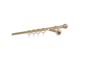 4066866114660 - Gardinenstange MYDECO 20mm Ball Wandträger 12 cm Gardinenstangen Gr L 190 cm 1 läufig grau (messingfarben) Gardinenstangen Wandmontage