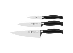 4009839243448 - Messerset 5 Sterne  Schwarz  Kunststoff  3-teilig  Made in Germany  ergonomischer Griff rostfrei  Kochen Küchenmesser