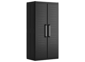 8013183121785 - Geräteschrank  Schwarz  Kunststoff  4 Fächer  89x182x54 cm  Aufbewahrung & Schutzhüllen Geräteschuppen