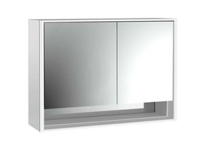 4018445147156 - Emco Loft Aufputz-Lichtspiegelschrank 979805216 1000x733mm Unterfach LED 2-türig breite Tür links aluminium Spiegel