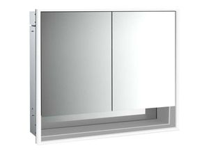 4018445147064 - Emco Loft Unterputz-Lichtspiegelschrank 979805207 800x733mm mit Unterfach LED 2-türig aluminium Spiegel