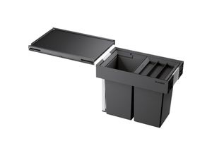 4020684651080 - BLANCO Mülltrennsystem Flexon II 30 2 Mülleimer Kunststoff Stahlblech 300 mm Untermass Gr B H T 40 cm x 37 cm x 26 cm 16 l schwarz Mülltrennsysteme