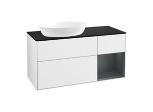 4062373500118 - Villeroy und Boch Finion Waschtischunterschrank GA52HGGF 120cm Abdeckplatte black matt Emotion Regale Midnight matt lacquer Glossy white lacquer