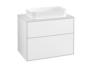 4051202797942 - Villeroy und Boch Finion Waschtischunterschrank F63100GF 80x603x501mm Glass White Matt Glossy white lacquer