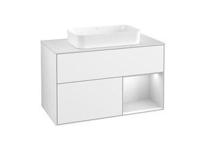 4051202817848 - Villeroy und Boch Finion Waschtischunterschrank G661MTGF 100x603x501cm Regal rechts White matt lacquer Glossy white lacquer