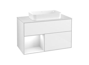 4051202814748 - Villeroy und Boch Finion Waschtischunterschrank G651GFGF 100x603x501cm Regal links Glossy white lacquer Glossy white lacquer