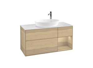 4062373464953 - Villeroy und Boch Finion Waschtischunterschrank G951PCPC 120cm Abdeckplatte white matt Emotion Regale Oak Veneer Oak Veneer