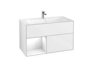 4051202684136 - Villeroy und Boch Finion Waschtischunterschrank G030GFGF 996x591cm Wandbeleuchtung Regal links Glossy white lacquer Glossy white lacquer
