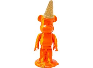 4025621548072 - Dekofigur DESIGN Deko Figur Gelato Bear orange B16cm H395cm T145cm Polyresin Dekofiguren