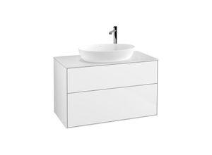 4062373168332 - Villeroy und Boch Finion Waschtischunterschrank F88100GF 100x603cm Abdeckplatte white matt Glossy white lacquer