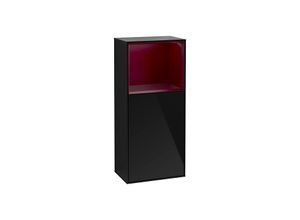 4062373526415 - Villeroy und Boch Finion Seitenschrank F520HBPH 418cm links Ladestation Regal Peony Matt Lacquer Glossy Black Lacquer