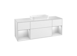 4051202633431 - Villeroy und Boch Finion Waschtischunterschrank G331MTGF 160cm Abdeckplatte white matt Emotion Regale White matt lacquer Glossy white lacquer
