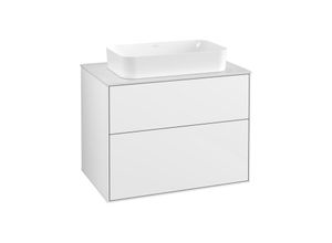 4051202600921 - Villeroy und Boch Finion Waschtischunterschrank G22100GF 80x603cm Emotion Abdeckplatte white matt Glossy white lacquer