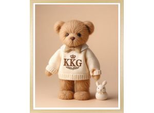 4067437131192 - Bild mit Rahmen QUEENCE Vintage Polo Teddy Bär Mädchen mit Schleife farbe rahmen beige farbe bild(er) beige B30cm H40cm T15cm Acrylglas Holzrahmen Bilder