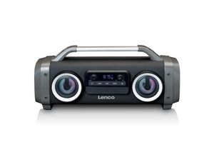 8711902044093 - SPR-100BK - Spritzwasserfester Bluetooth-Lautsprecher UKW Radio USB und SD mit Lichteffekten - Schwarz