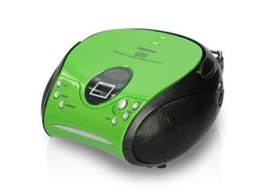 8711902028062 - SCD-24 Green Black - Tragbares FM-Radio mit CD-Player - Kopfhöreranschluß - Grün Schwarz
