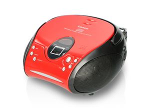8711902028048 - SCD-24 Red Black - Tragbares FM-Radio mit CD-Player - Kopfhöreranschluß - Rot Schwarz