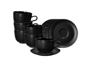 4262487294242 - Milchkaffeetassen mit Untertassen Liberty Velvet Black 400 ml 6er Set