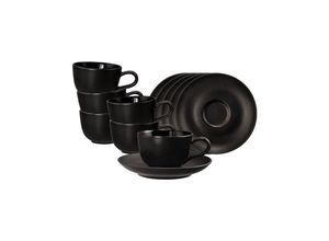 4262487294334 - Espressotassen mit Untertassen Liberty Velvet Black 100 ml 6er Set